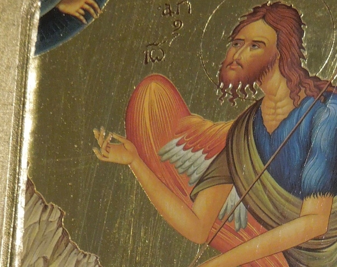 Rare Religious Icon Archangel John the Baptist Byzantine Wall Hanging ...