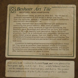 Singed Besheer Art Tile Black Cat, Ancient Egyptian Bastet Wall Hanging ...