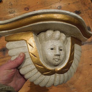 Large Wooden Cherub Mantle Shelf, Console Wall Shelf, Angel Shelf ...