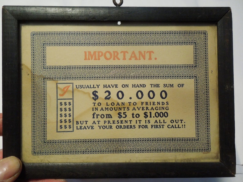 Unusual Antique Cashiers Sign 1920's Storekeeper's | Etsy