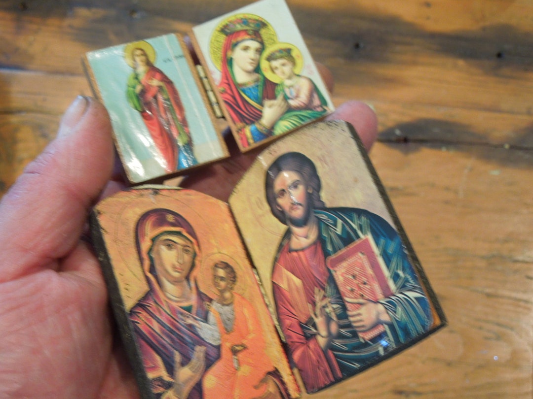 Traveling Prayer Tablets, Miniature Prayer Keepsakes, Carved Wooden ...