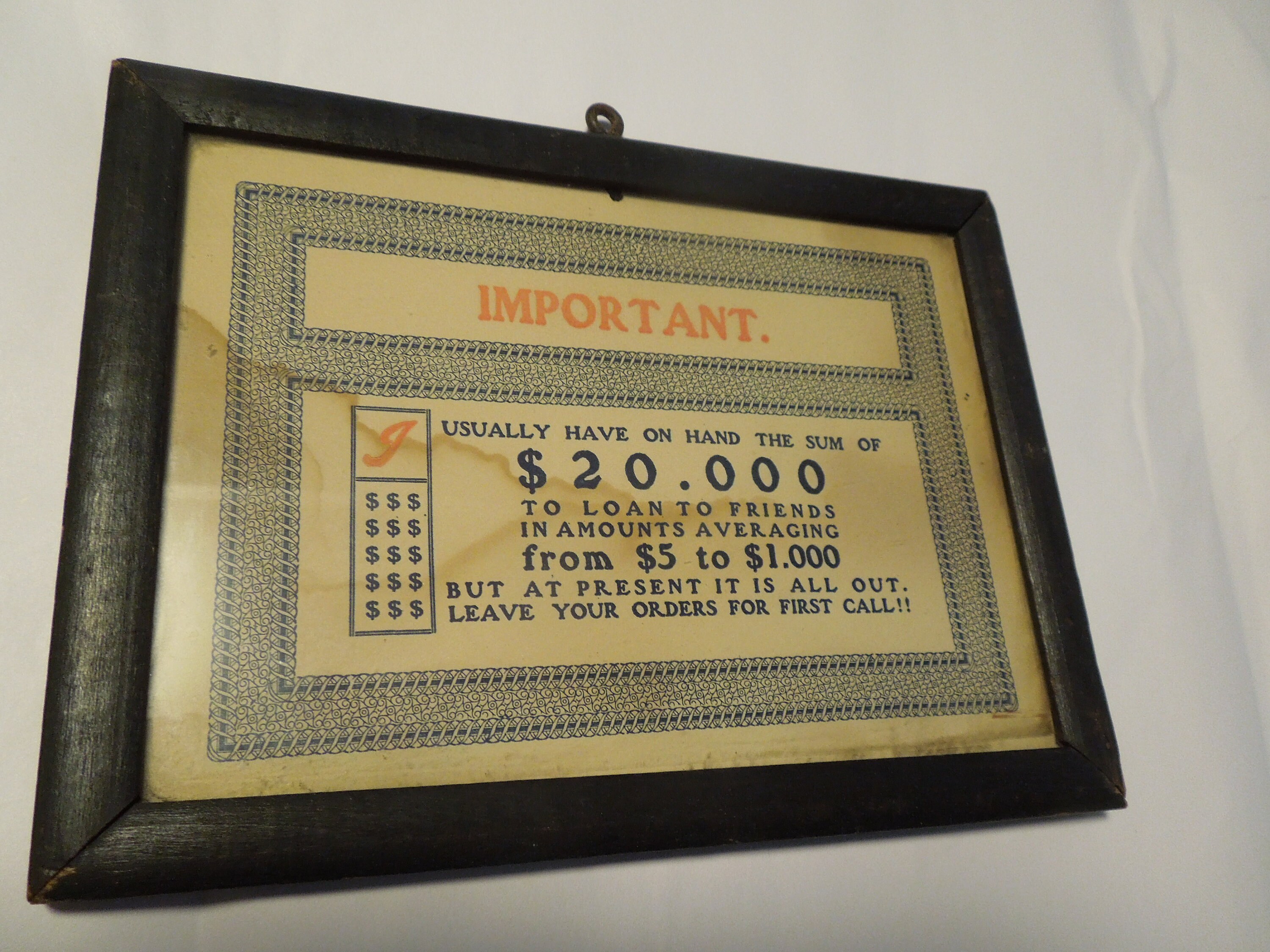 Unusual Antique Cashiers Sign 1920's Storekeeper's | Etsy