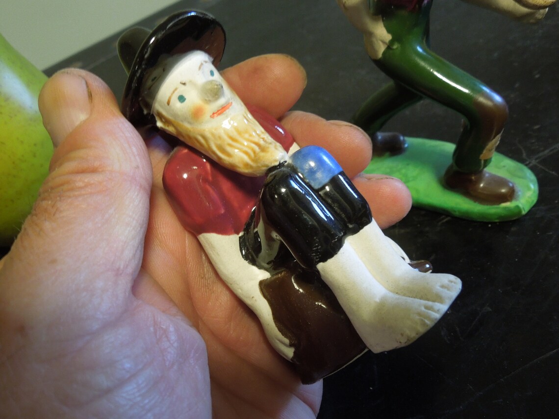 Mid Century Hillbilly Figurines Rare Ceramic Folk Art FREE | Etsy