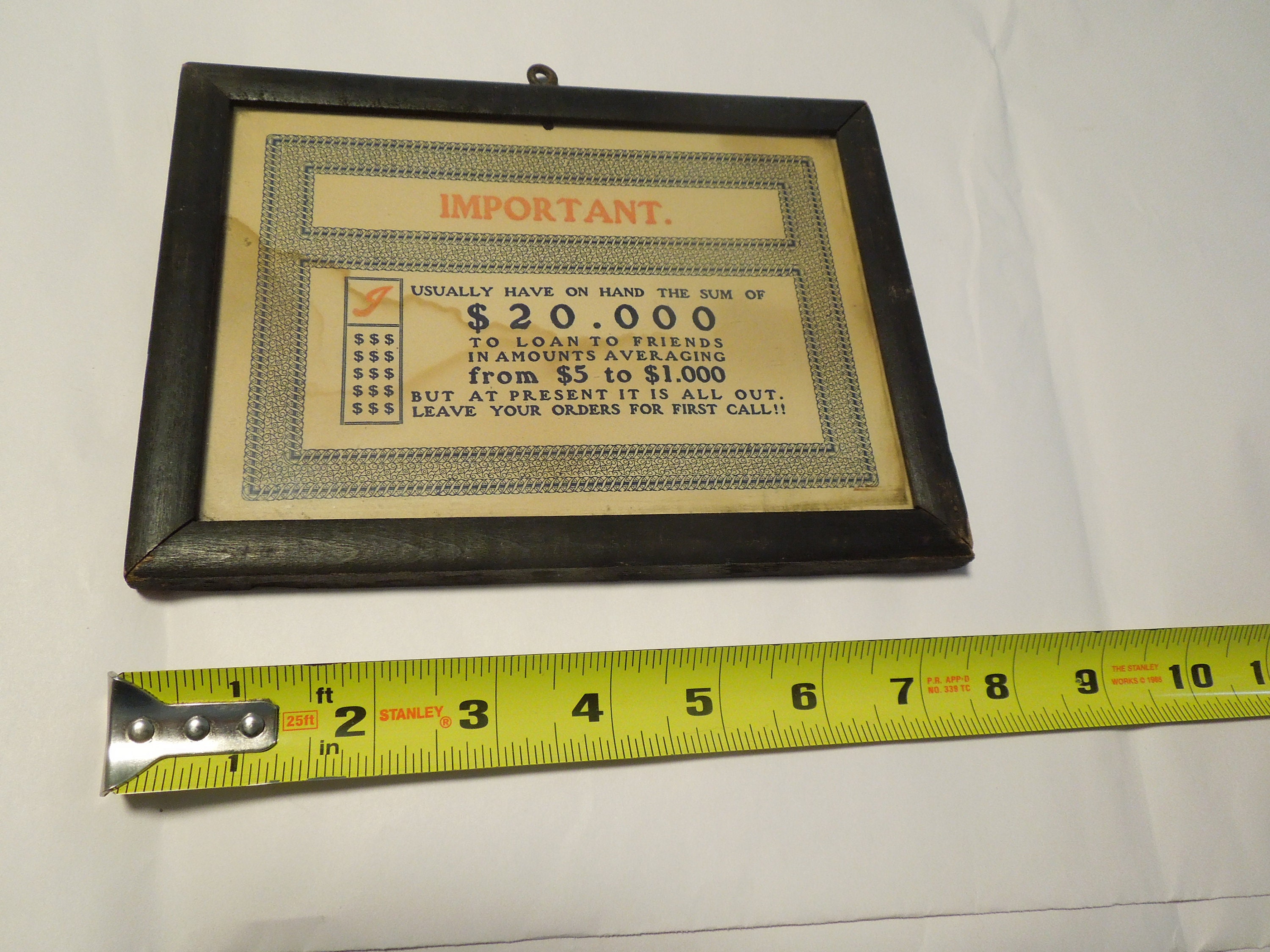 Unusual Antique Cashiers Sign 1920's Storekeeper's | Etsy