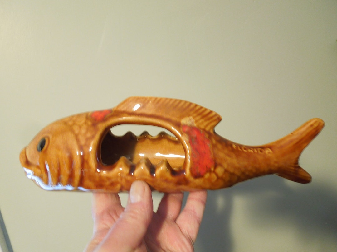 MCM Fish Souvenir Ashtray, Mid Century Florida Rare Fish Cigar Tray ...
