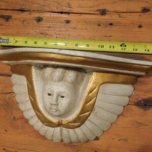 Large Wooden Cherub Mantle Shelf, Console Wall Shelf, Angel Shelf ...