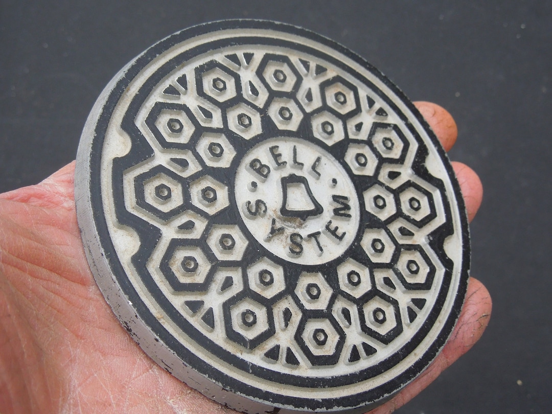 Rare Bell Telephone Systems Manhole Cover Paperweight, 1930's Bell ...