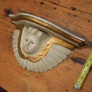 Large Wooden Cherub Mantle Shelf, Console Wall Shelf, Angel Shelf ...