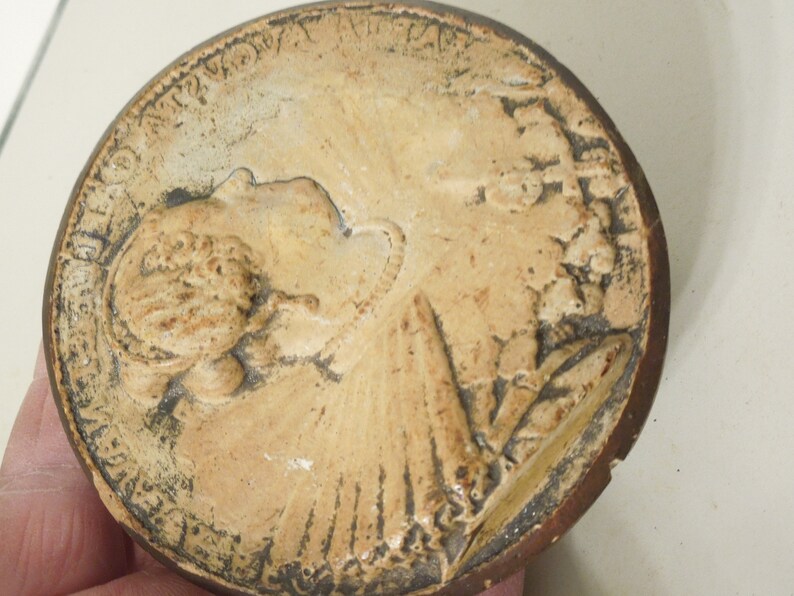 Primitive Religious Medallion Wall Hanging Red Clay Mold - Etsy