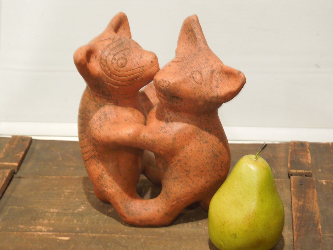 Mexican Terra Cotta Aztec Dancing Bears, Dancing Sculpture, FREE ...