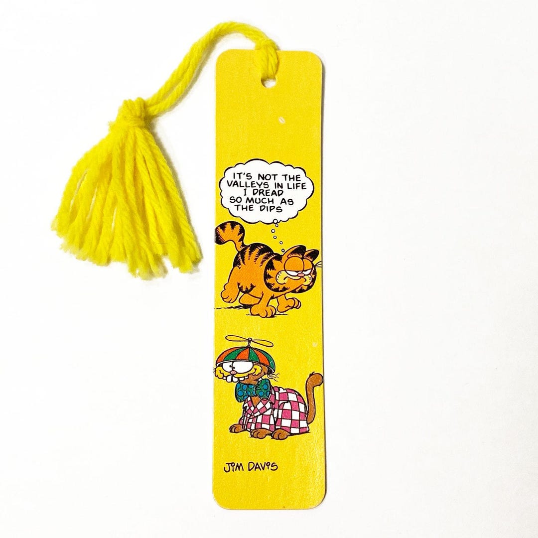 Vintage 1978 Garfield Yellow Bookmark With Yarn Tassel 6-inch "it's Not ...