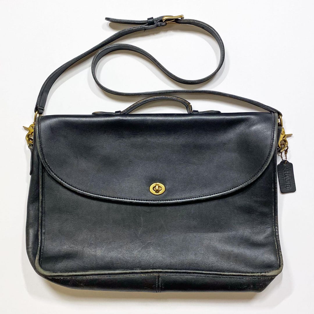 Vintage Coach Lexington Black Leather Briefcase Laptop Bag 5265 - Etsy
