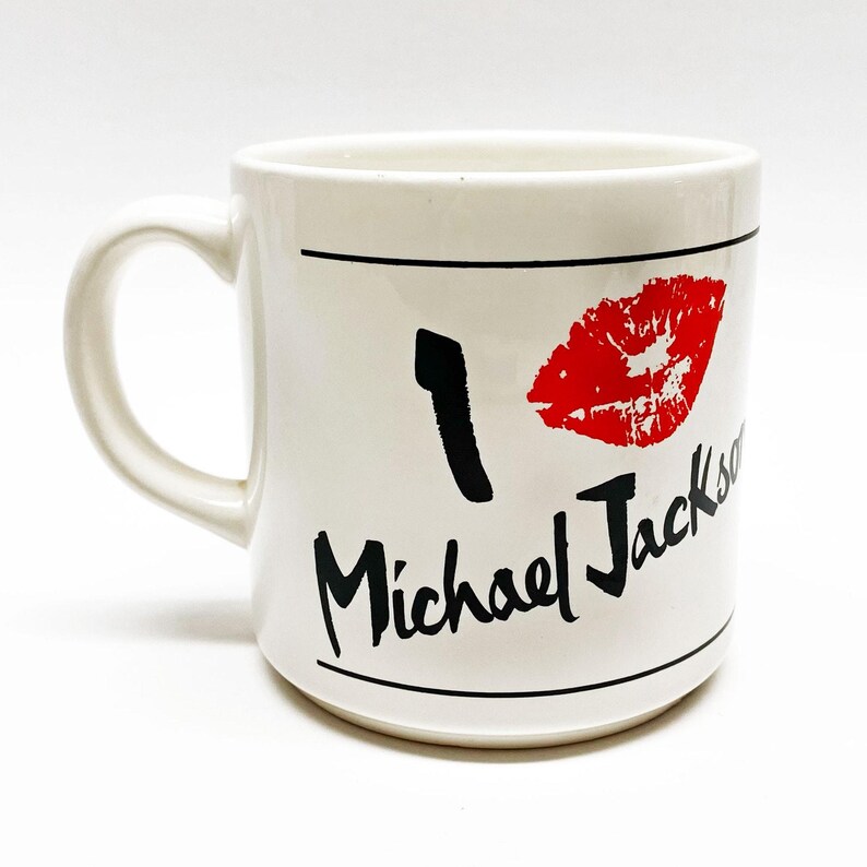 Vintage 1980s 'I Heart Michael Jackson' Lipstick Kiss Ceramic Coffee ...