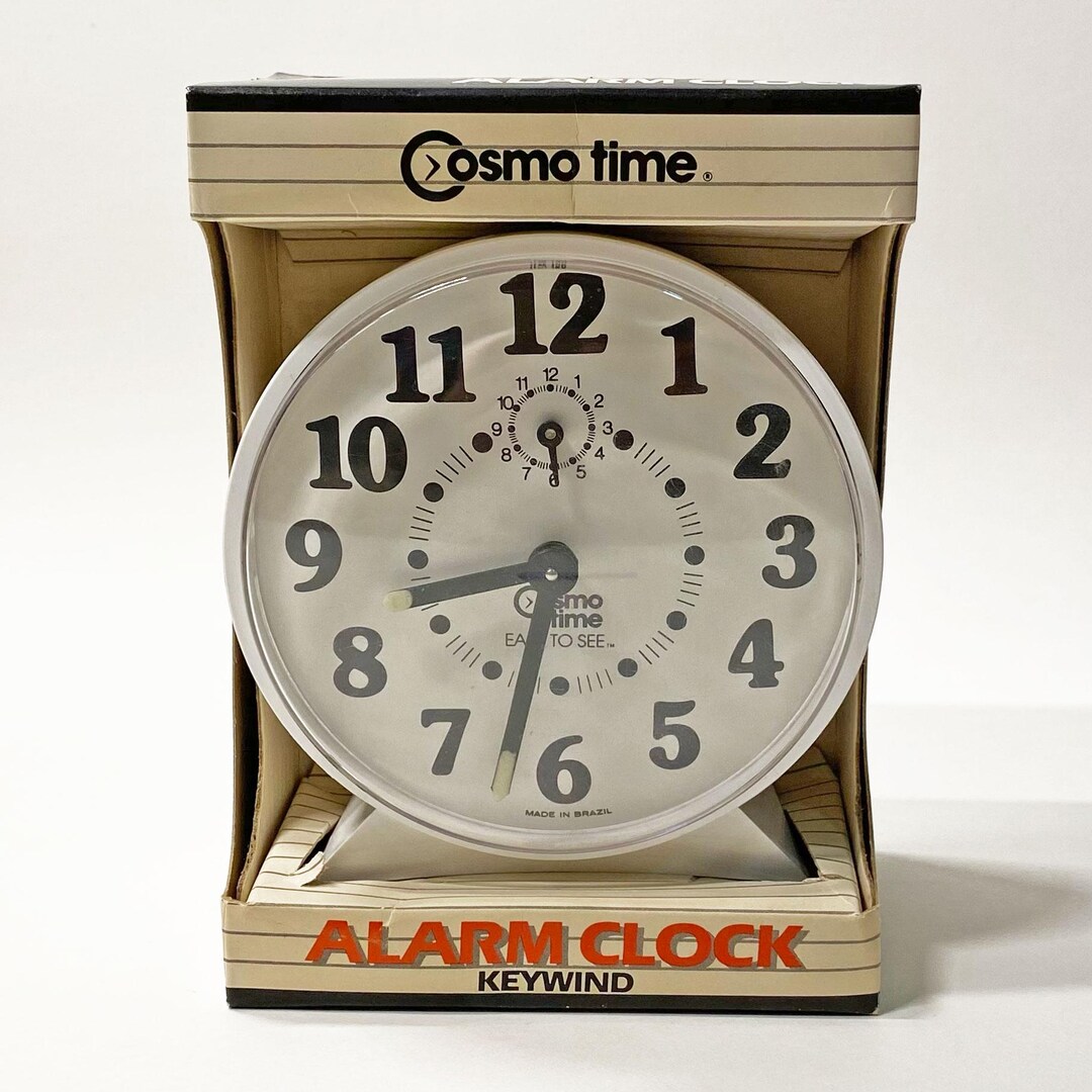 Vintage 1980s Cosmo Time Easy to See Wind-up Alarm Clock - Glow in the ...