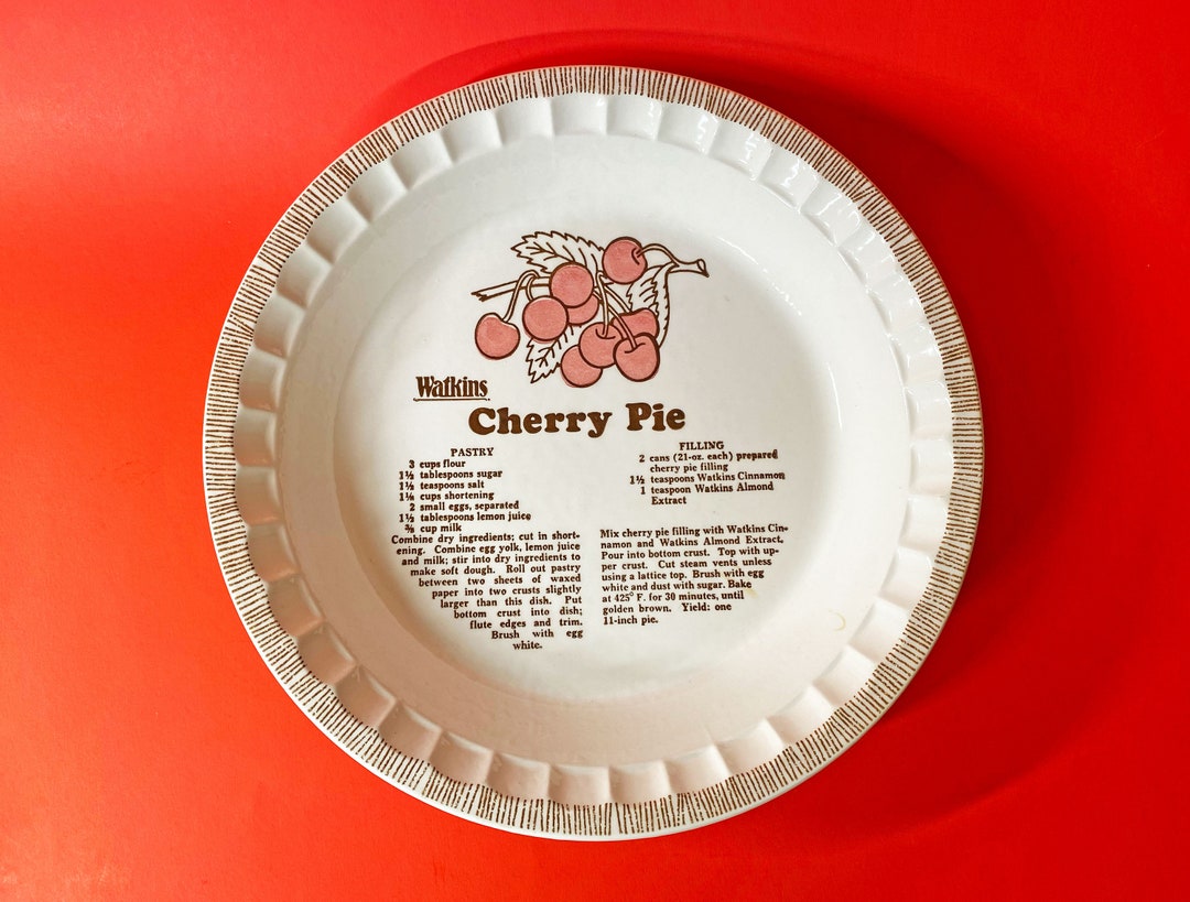 Vintage Cherry Pie Recipe Plate - Etsy