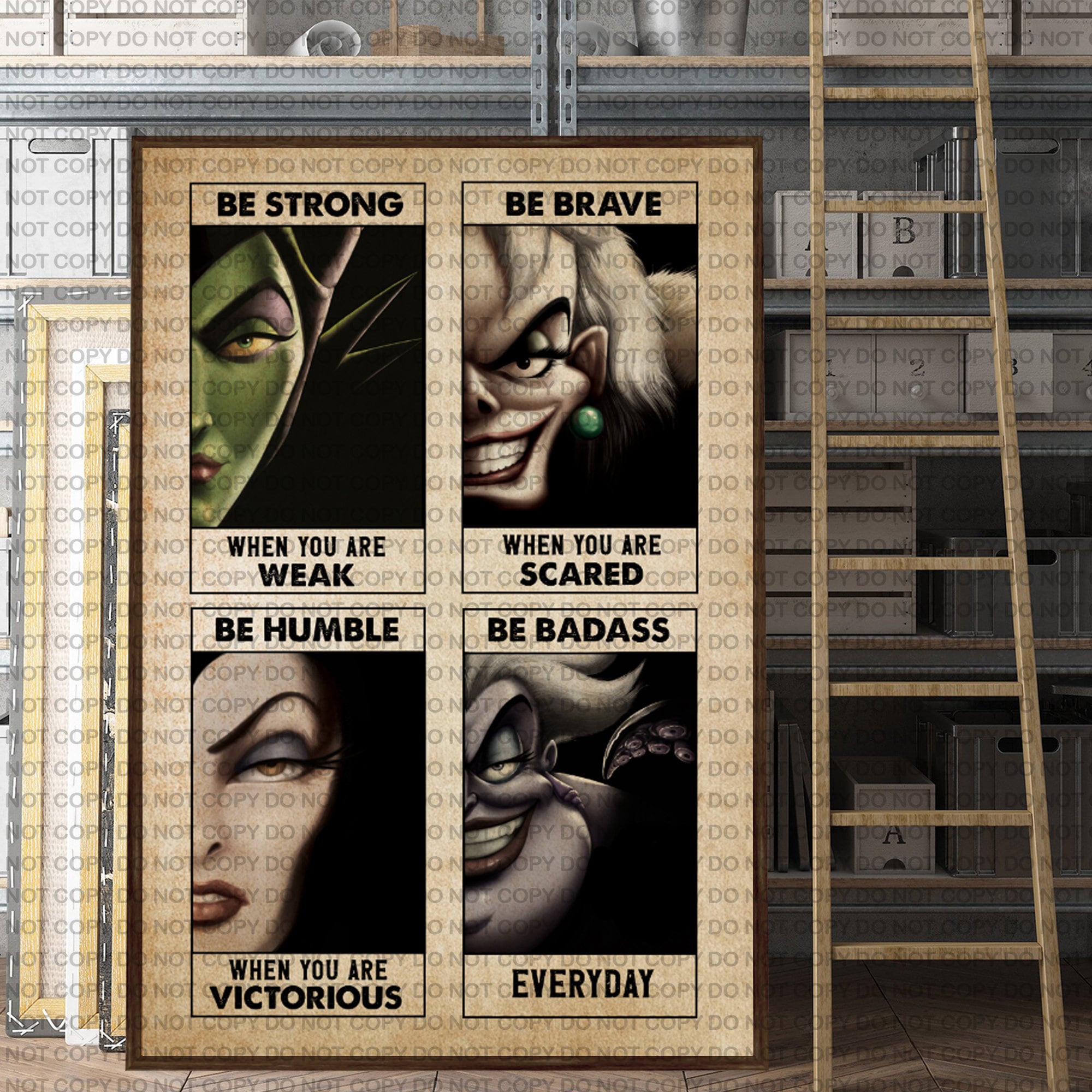 Disney Villains Be Strong Poster Disney villains Poster by Maureen ...