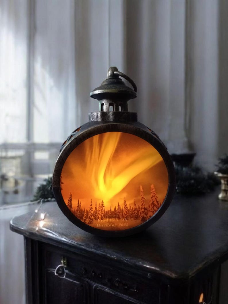 Northern Lights LED Lantern Large. - Etsy
