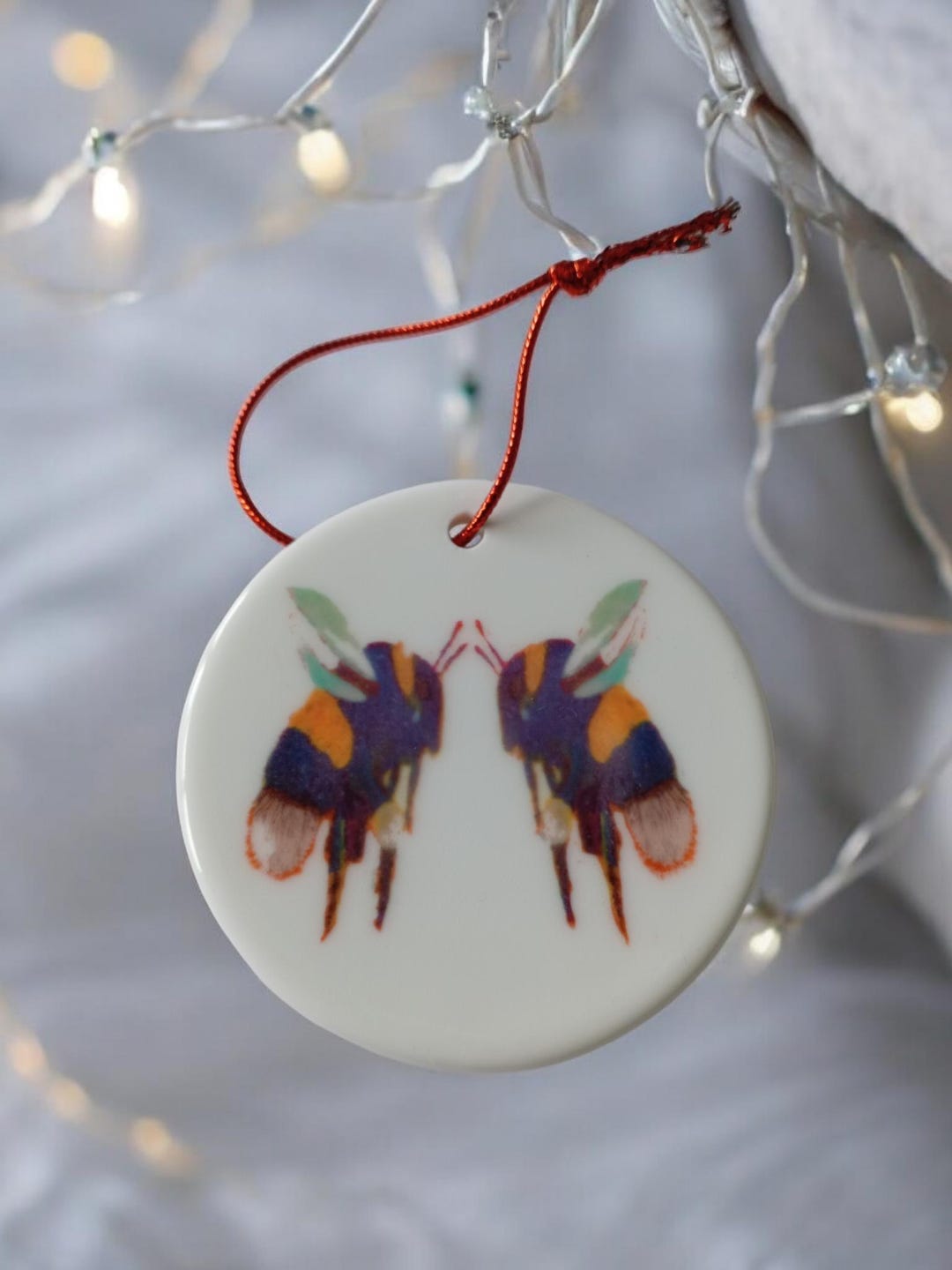 Bumble Bee Tree Ornament Decoration Ceramic - Etsy