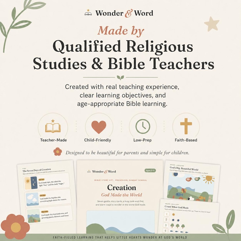 Creation Bible Activity Kit | Ages 3-5 | Christian Homeschool Printable ...