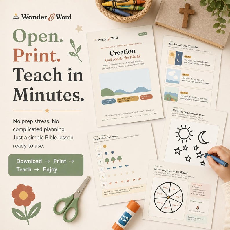 Creation Bible Activity Kit | Ages 3-5 | Christian Homeschool Printable ...