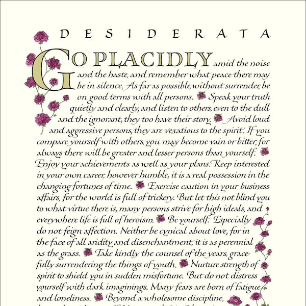Desiderata - Etsy