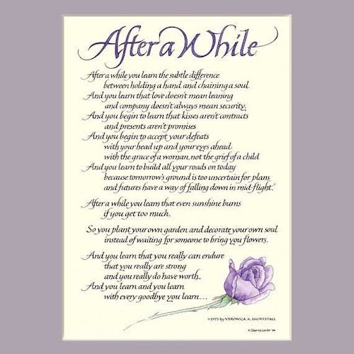 After A While 11x14 Calligraphy Print Inspirational Quote - Etsy