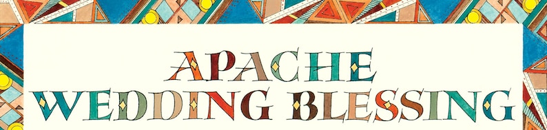 Apache Wedding Blessing Print, Calligraphy Art, Wedding Gift (11x14 ...