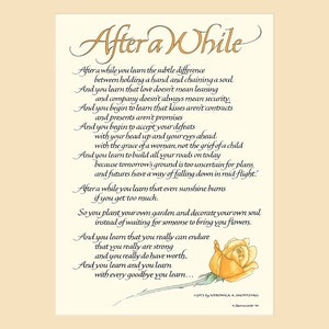 After A While 8x10 Calligraphy Print, Inspirational Quote, Wall Art ...