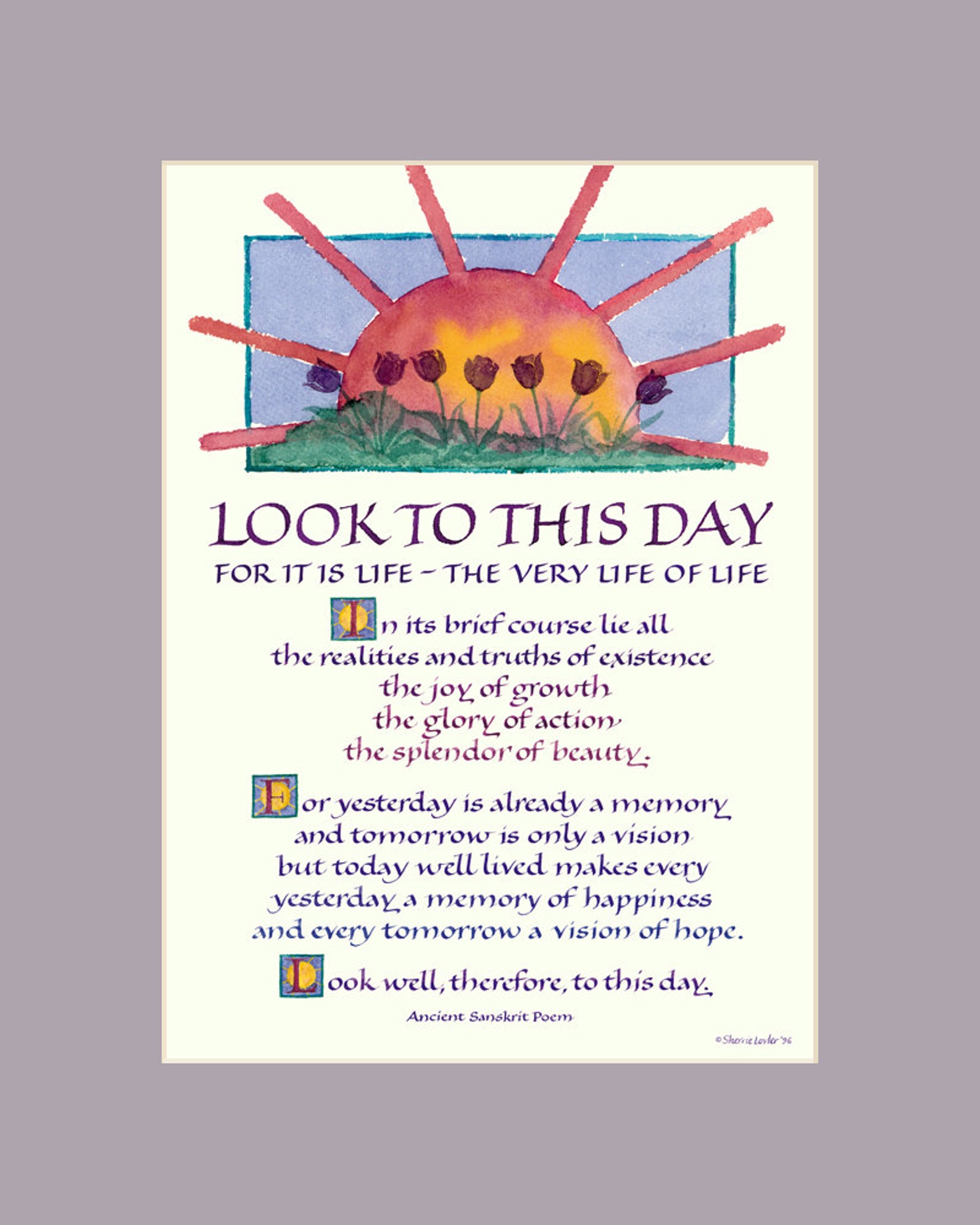 Look to This Day 8x10 Calligraphy Print, Inspirational Quote, Wall Art ...