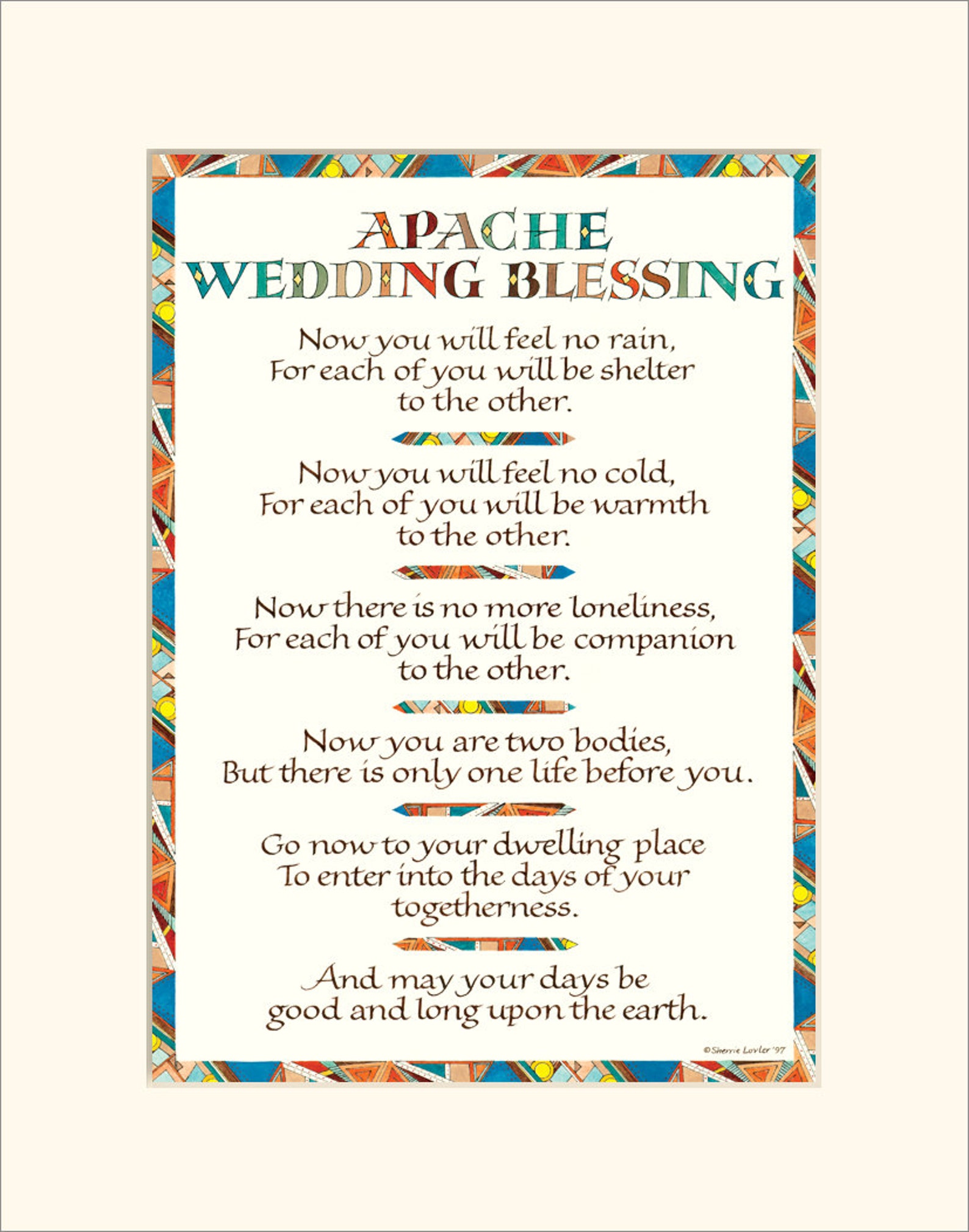 Apache Wedding Blessing 11x14 wedding blessing print | Etsy