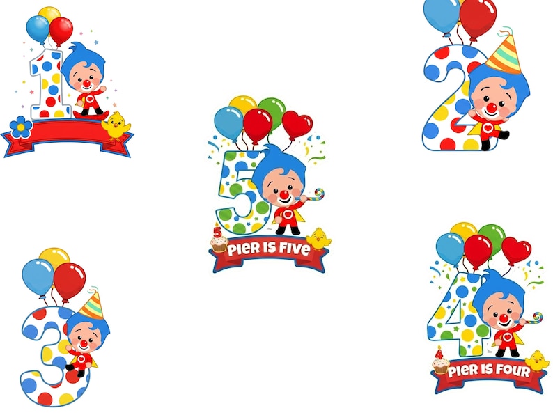 Plim Plim Clipart PNG Bundle | 40+ Cartoon Characters for Kids Birthday ...