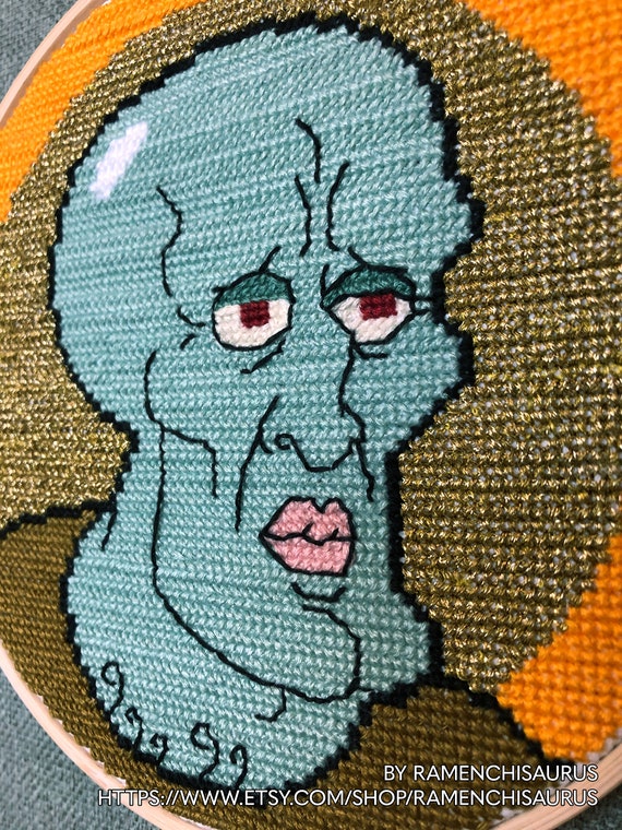 Minecraft Squidward Pixel Art