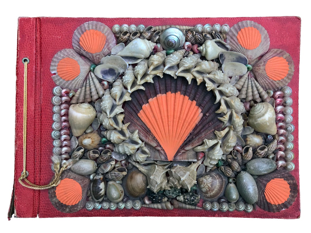 Rare Large Decorative German Souvenir Sea Shell Scrapbook Album 1920s ...