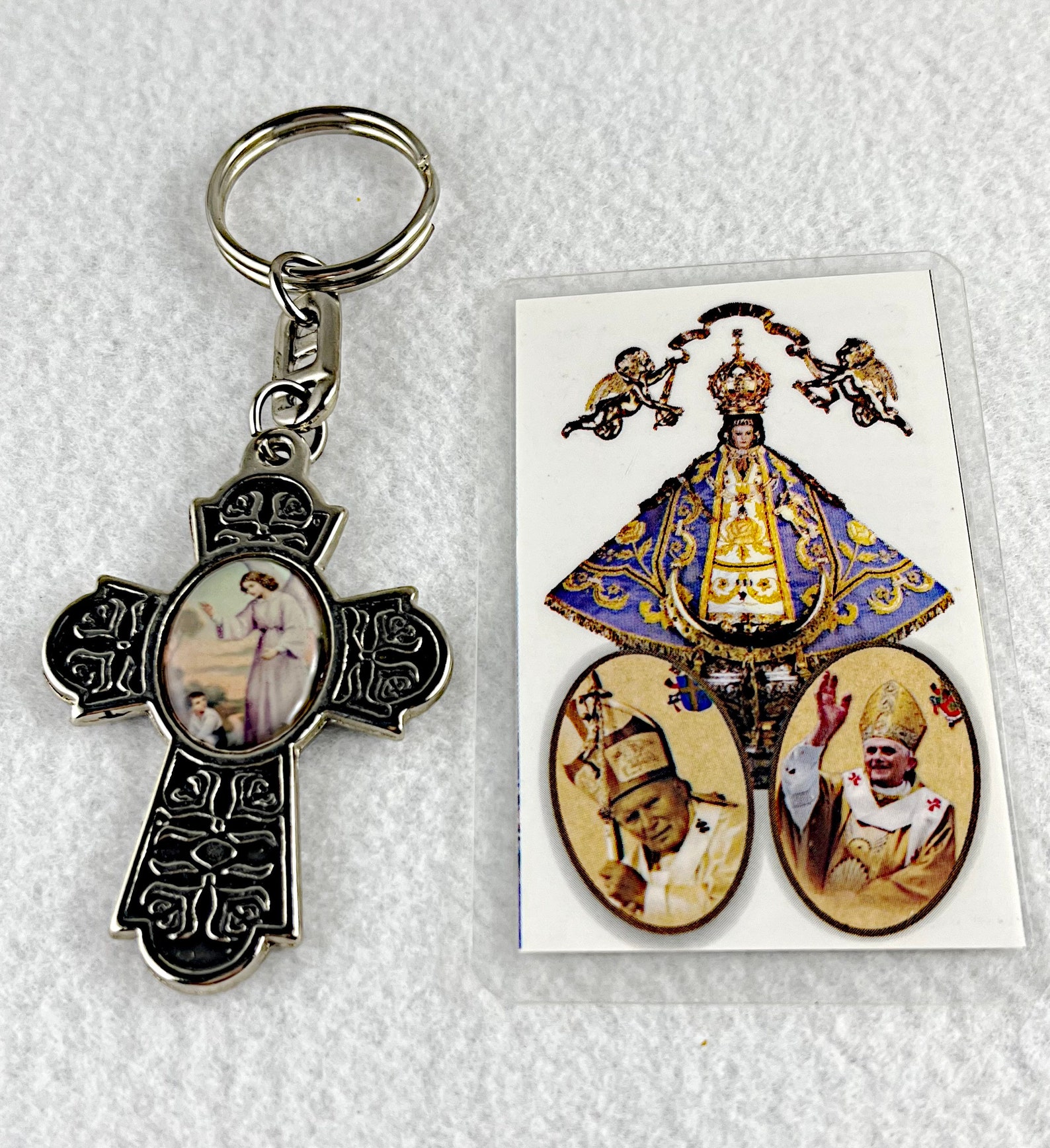 Santisima Virgin Maria Reversible Keychain With Prayer Card - Etsy