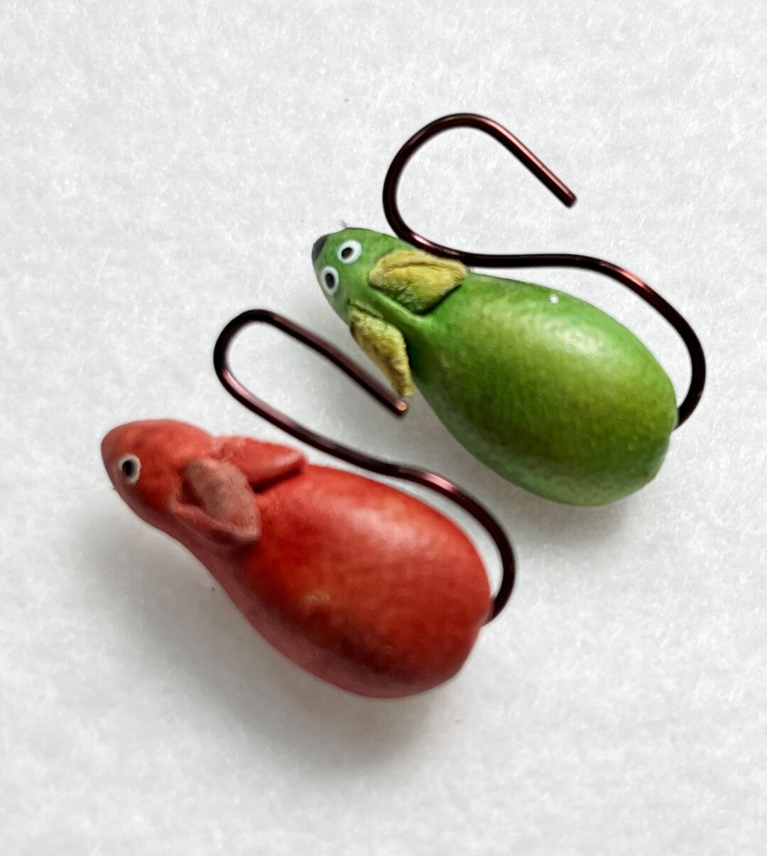 Vintage Leather Covered Christmas Mice Brooches - Etsy
