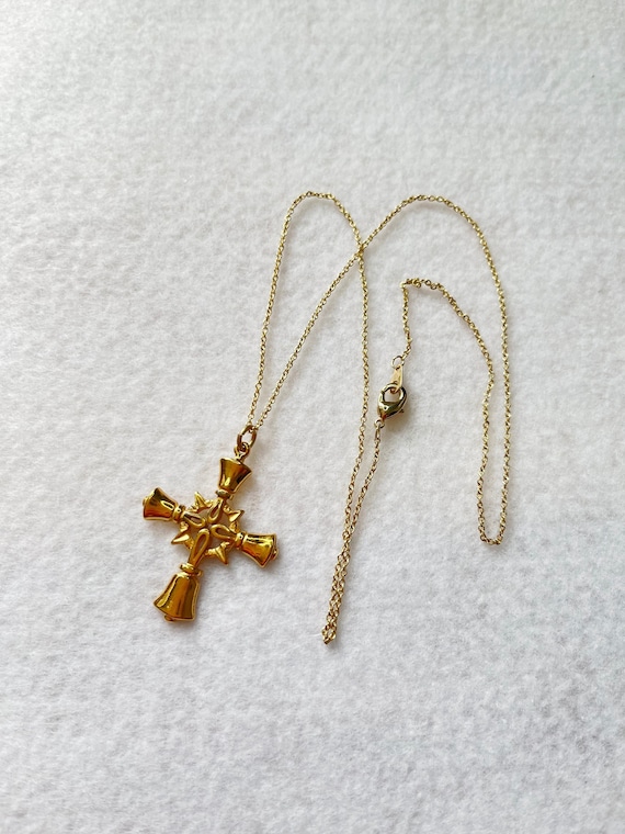 Vintage cross necklace pendent - Gem