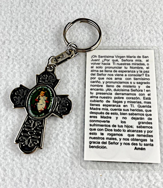 Santisima Virgin Maria Reversible Keychain with Praye… - Gem