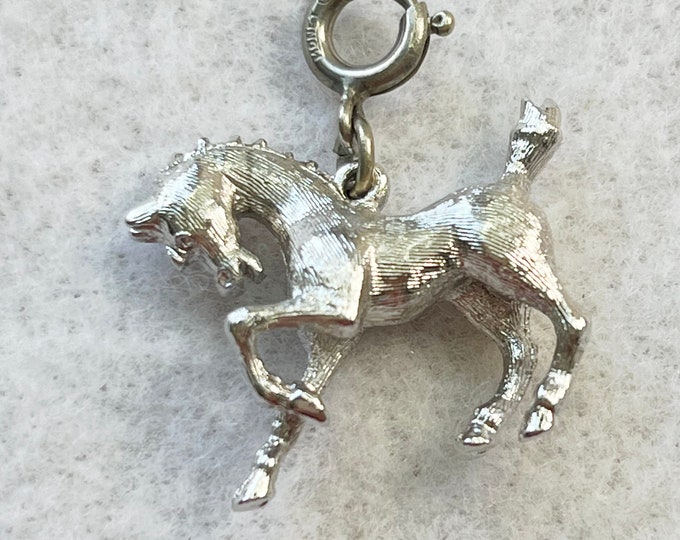 Silver Tone Prancing Horse Charm by Monet - Etsy