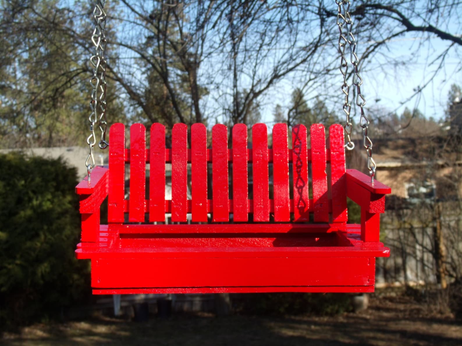 Father's Day Gift, Radiant Red Porch Swing Bird Feeder, Bird Feeder ...