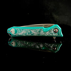 Custom Western Engraved Turquoise Pocket Knife - Etsy