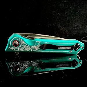Custom Western Engraved Turquoise Pocket Knife - Etsy