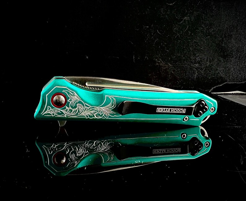 Custom Western Engraved Turquoise Pocket Knife - Etsy