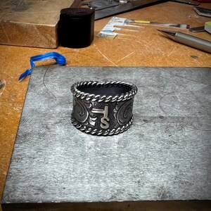 Custom Ranch Brand Engraved Silver Ring - Etsy