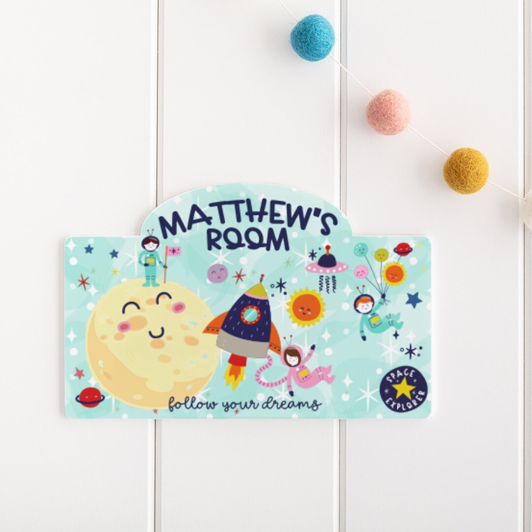 Outer Space Personalised Children's Door Sign - Bedroom Gift ...