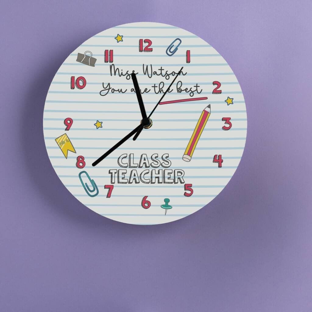 Thank You Teacher Nursery Personalised Classroom Clock - Etsy