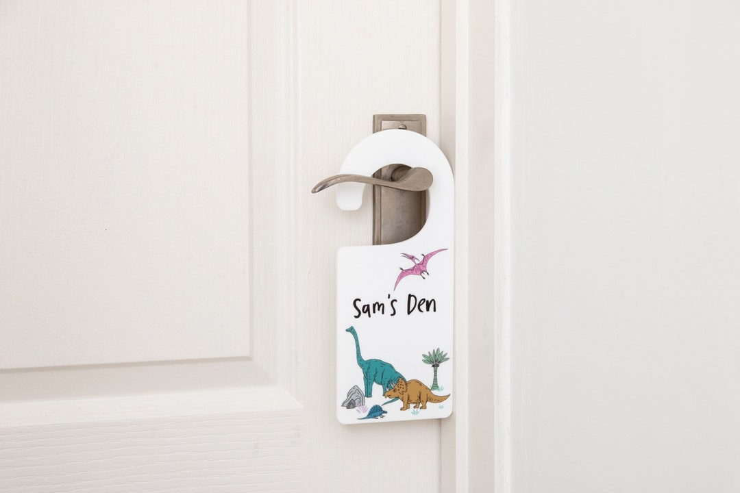 Dinosaur Den Personalised Bedroom Hanging Door Sign - Etsy