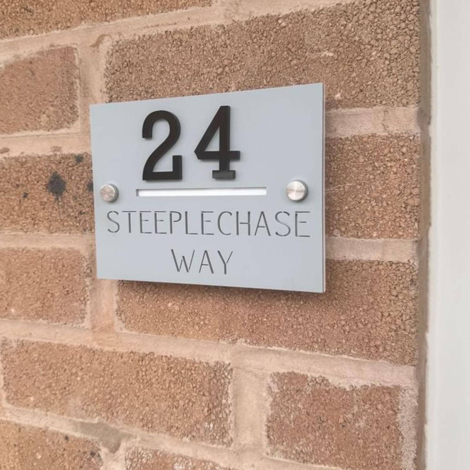 Matt House Number & Street Name Door Sign Plus Standoff Fixings | 3D ...