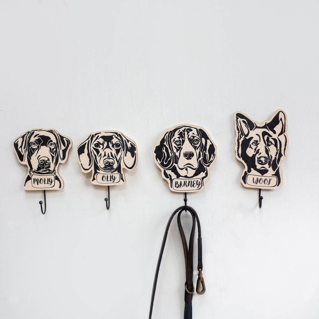 Dog Lead Wall Hook - Personalised Pet Accessories - Wall Mounted Dog ...