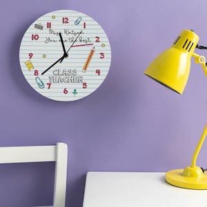 Thank You Teacher Nursery Personalised Classroom Clock - Children's ...