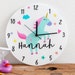 Child's Unicorn Personalised Clock Illustrated Unicorn - Etsy